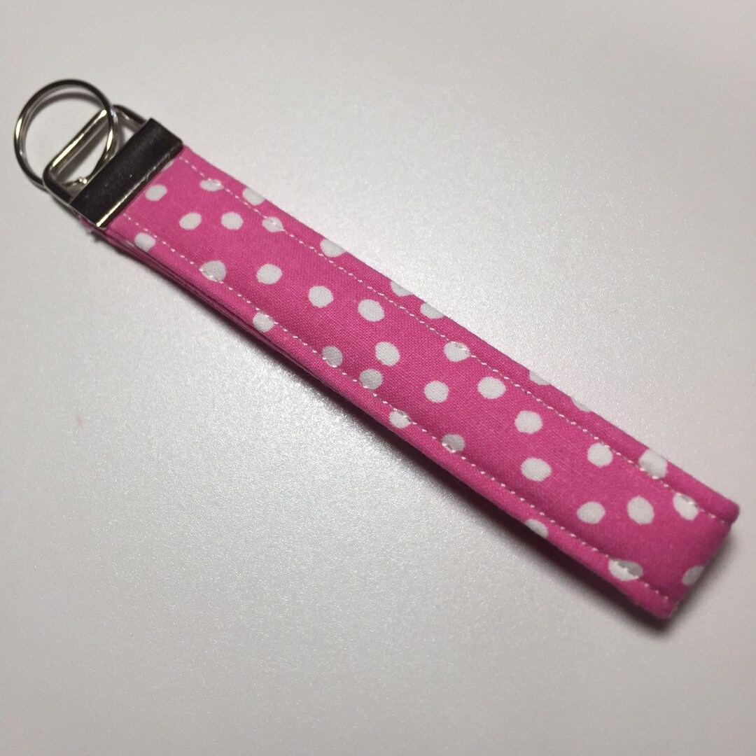 Pink Polka Dot Key Fob 6 Inch - Etsy