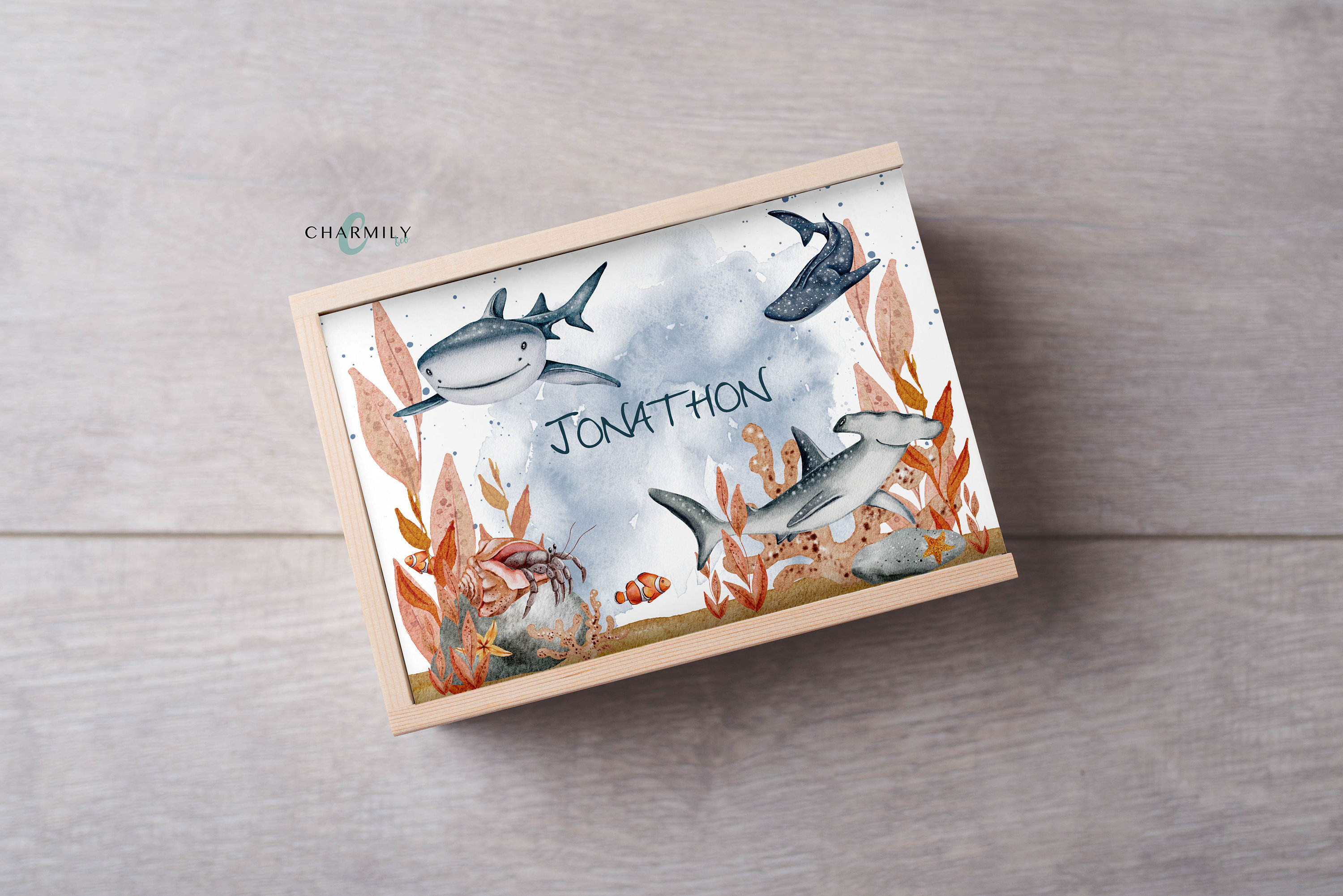 Shark Keepsake Box 3 Sizes Personalised Non-personalised - Etsy