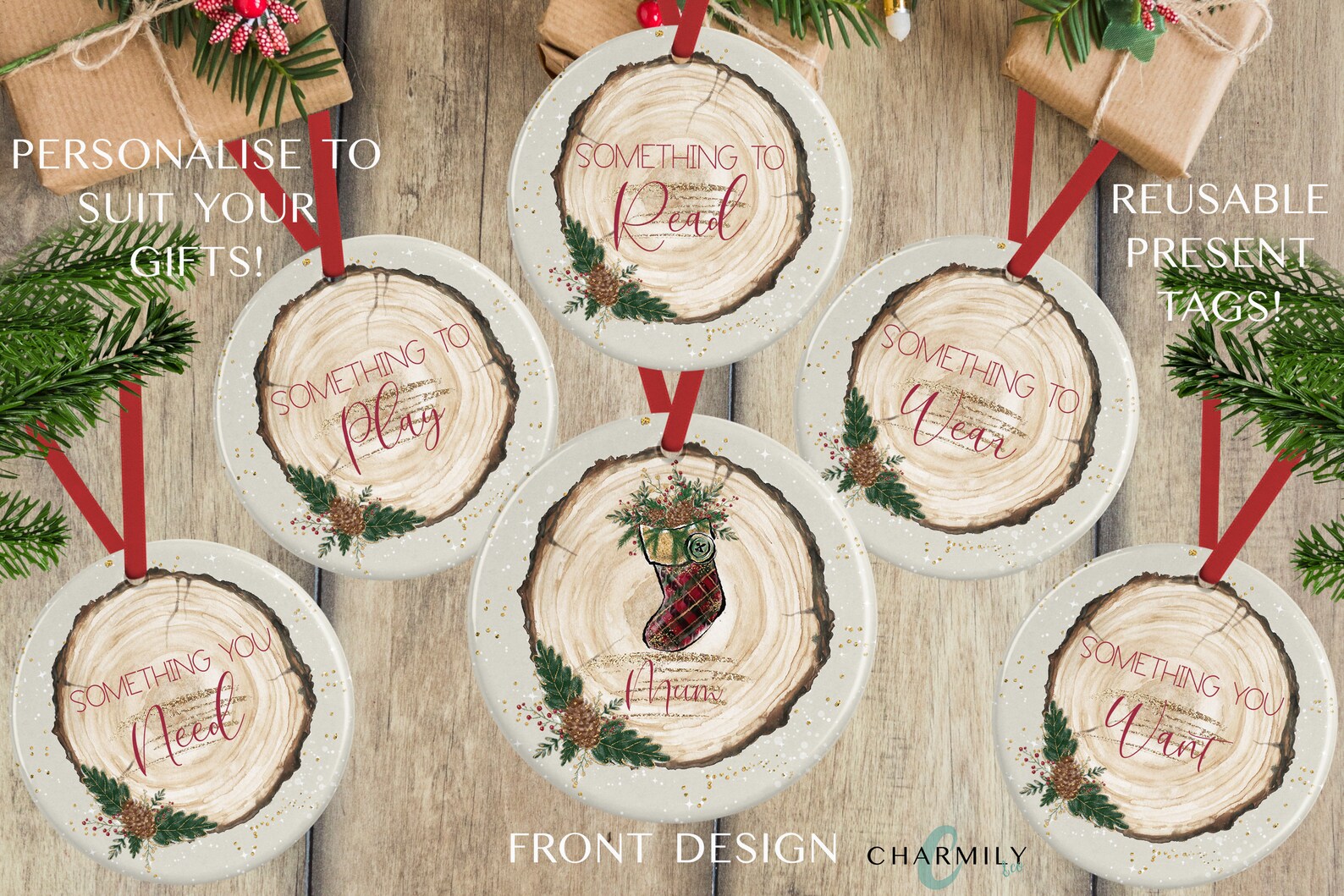 Rustic Wood | Christmas Wooden Gift Tag - Etsy