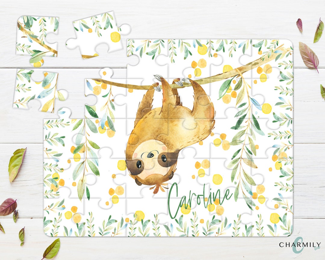 Sloth | 30 Piece Wood Puzzle | A4 | Personalised | Non-personalised - Etsy