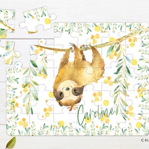 Sloth | 30 Piece Wood Puzzle | A4 | Personalised | Non-personalised - Etsy