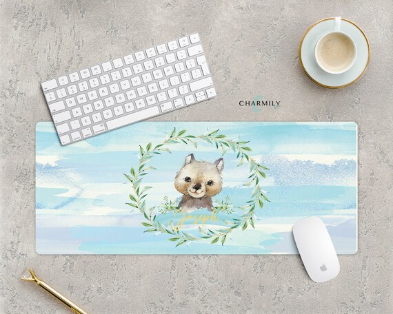 Blue Australian Animal Leather Desk Mat 30x60cm Large | Etsy