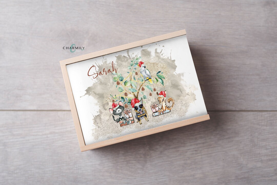 Eucalyptus Tree With Australian Animals | Christmas Keepsake Box | 3 ...