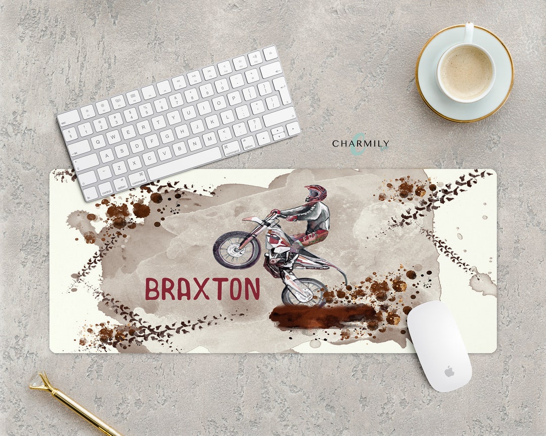 Dirtbike Madness Leather Desk Mat | 30x60cm - Large Size! | Mouse Pad ...