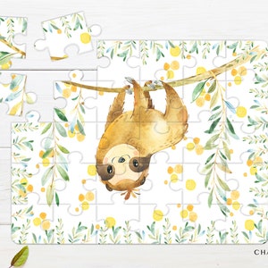 Sloth | 30 Piece Wood Puzzle | A4 | Personalised | Non-personalised - Etsy