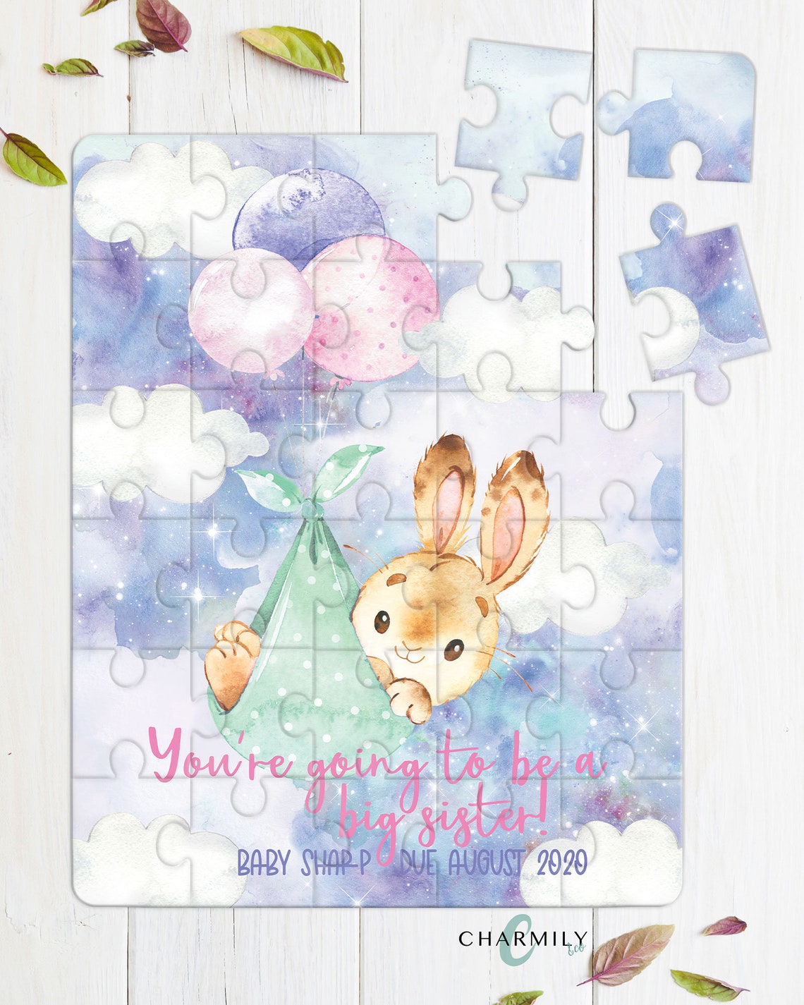 Bunny 30 Piece Wood Puzzle A4 Pregnancy Baby | Etsy