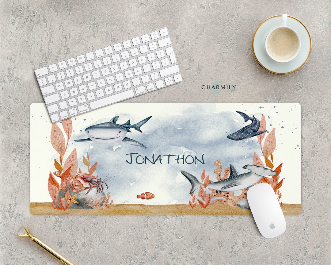 Shark Leather Desk Mat | 30x60cm - Large Size! | Mouse Pad ...