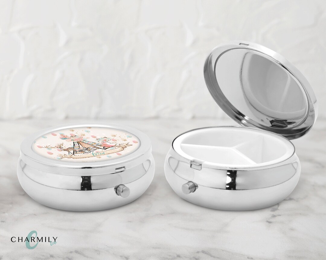 Boho Pink Pill Box | Personalised | Personalised Gift | Daily ...