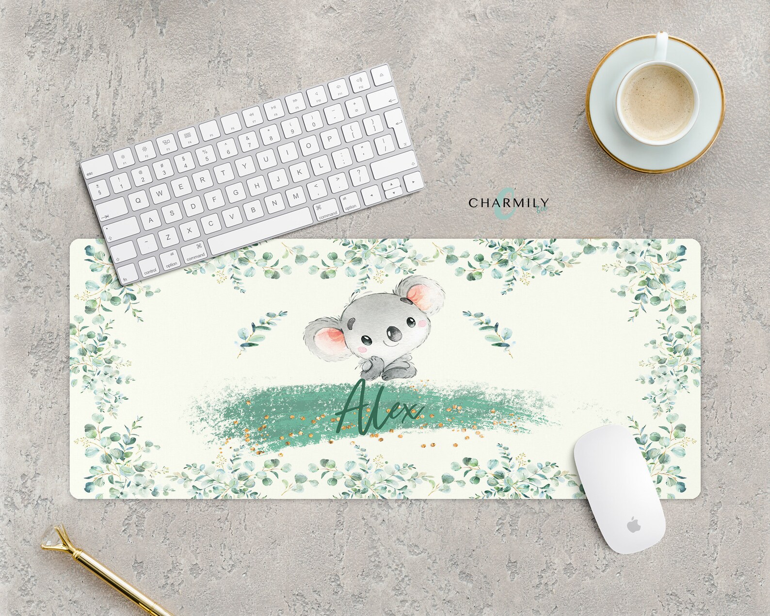 Eucalyptus Koala Leather Desk Mat 30x60cm Large Size - Etsy