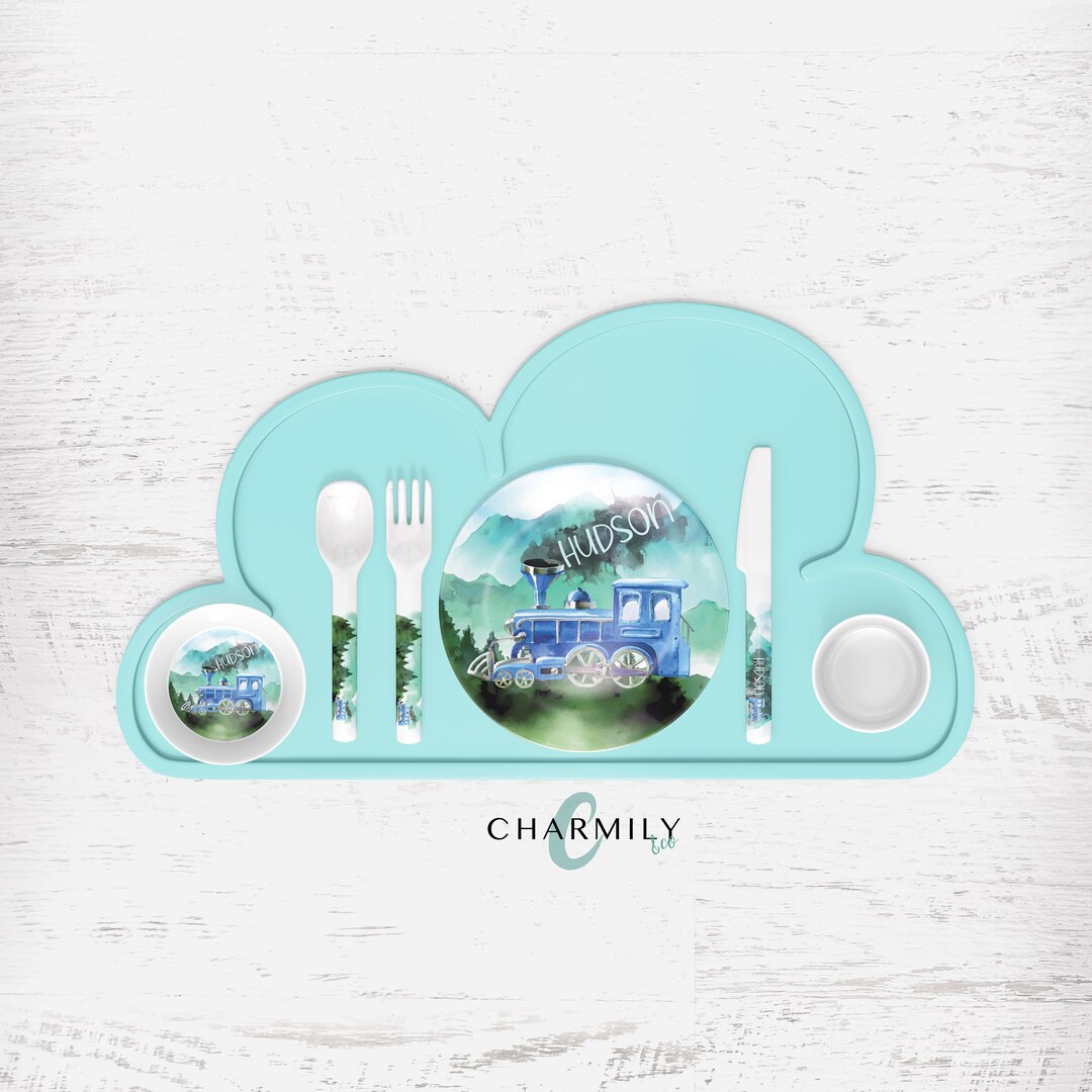 Train Children's Dinnerware | Dinner Set | Personalised | Melamine ...