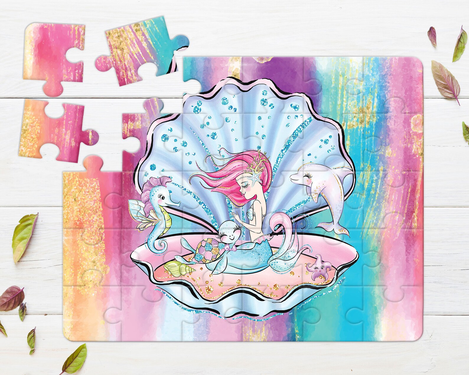 Mermaid 30 Piece Wood Puzzle A4 Personalised - Etsy