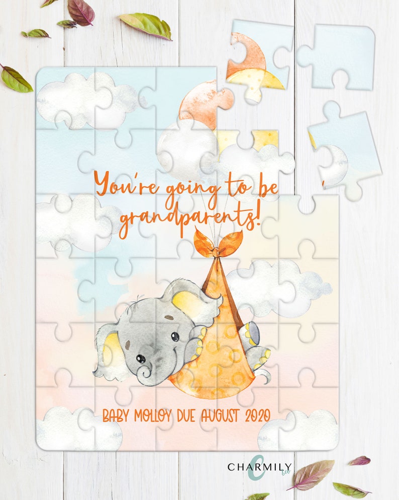 Elephant Gender Neutrals 30 Piece Wood Puzzle A4 - Etsy