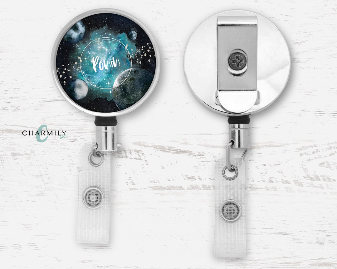 Galaxy Badge Reel | Personalised | Retractable lanyard | Key | ID Badge ...