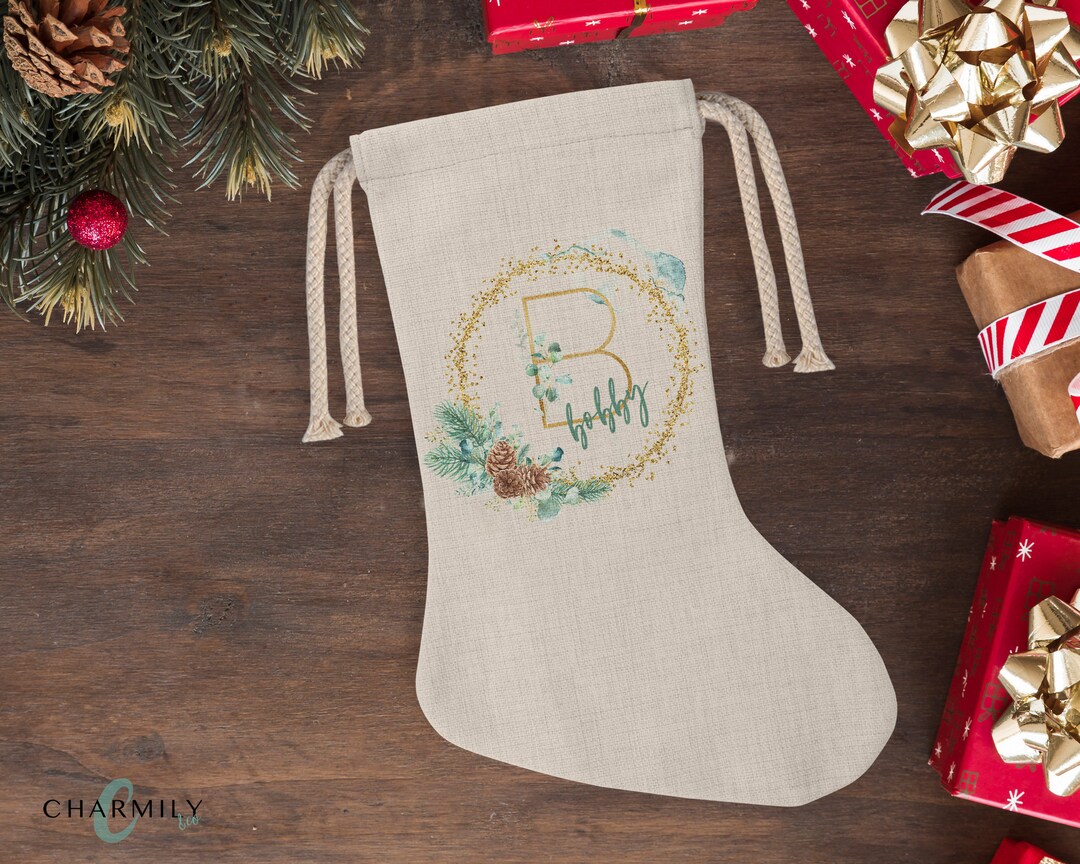 Eucalyptus Wreath | Christmas Santa Stocking - Etsy