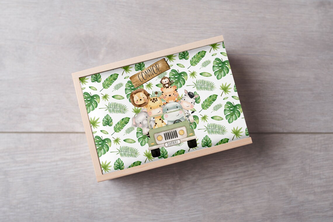 Safari Keepsake Box 3 Sizes Personalised - Etsy