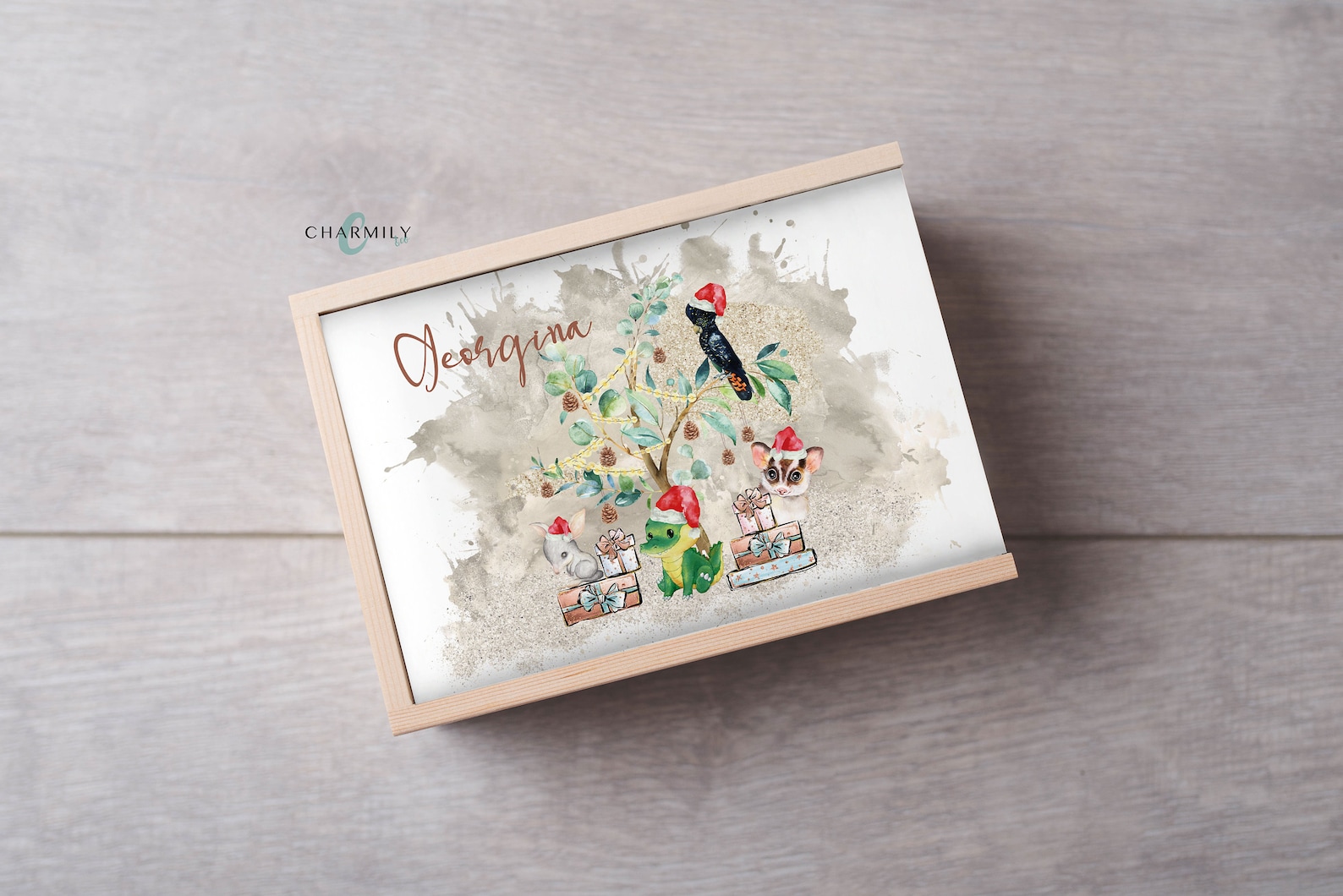 Eucalyptus Tree With Australian Animals Christmas 4 Piece | Etsy