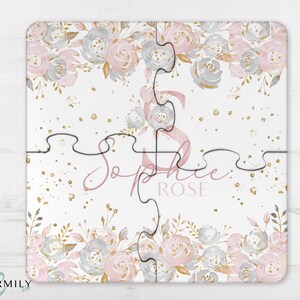 Pretty in Pink | 4 Piece Wood Puzzle | Coaster Set | Personalised ...