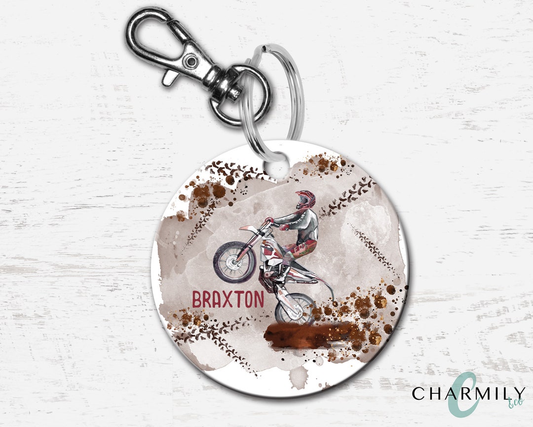 Dirtbike Madness Bag Tag | Personalised | Non-personalised | Wood ...