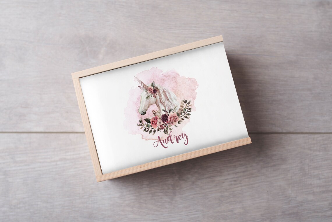 Unicorn Keepsake Box 3 Sizes Personalised | Etsy