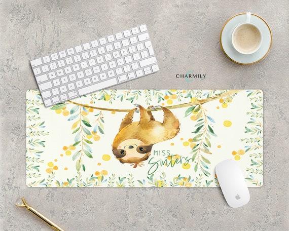Sloth Leather Desk Mat 30x60cm Large Size Mouse Pad | Etsy