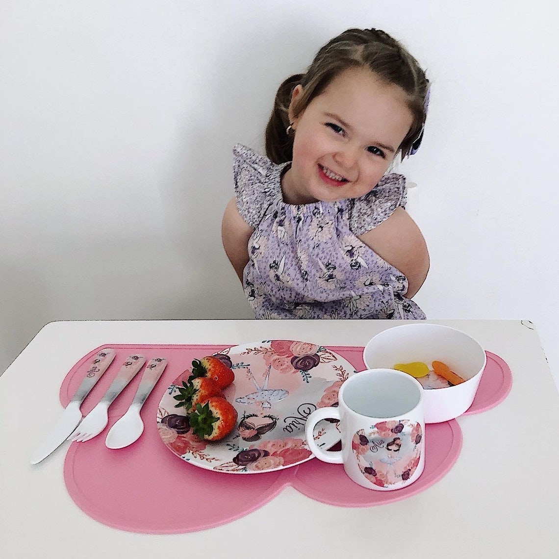 Ballerina Children's Dinner Set Personalised Melamine | Etsy
