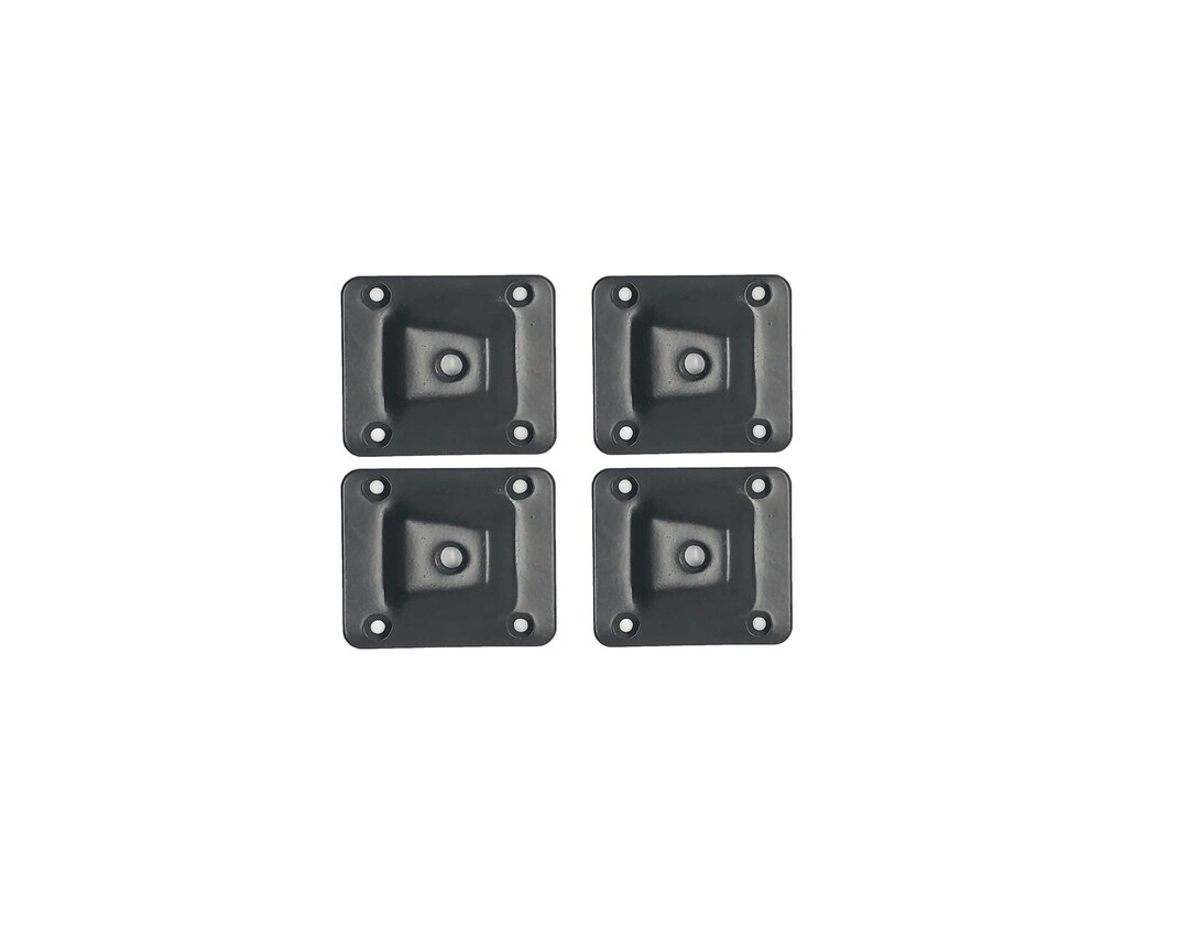 4 Black Angled or Straight Metal Furniture Leg Mounting Plate, Strong ...