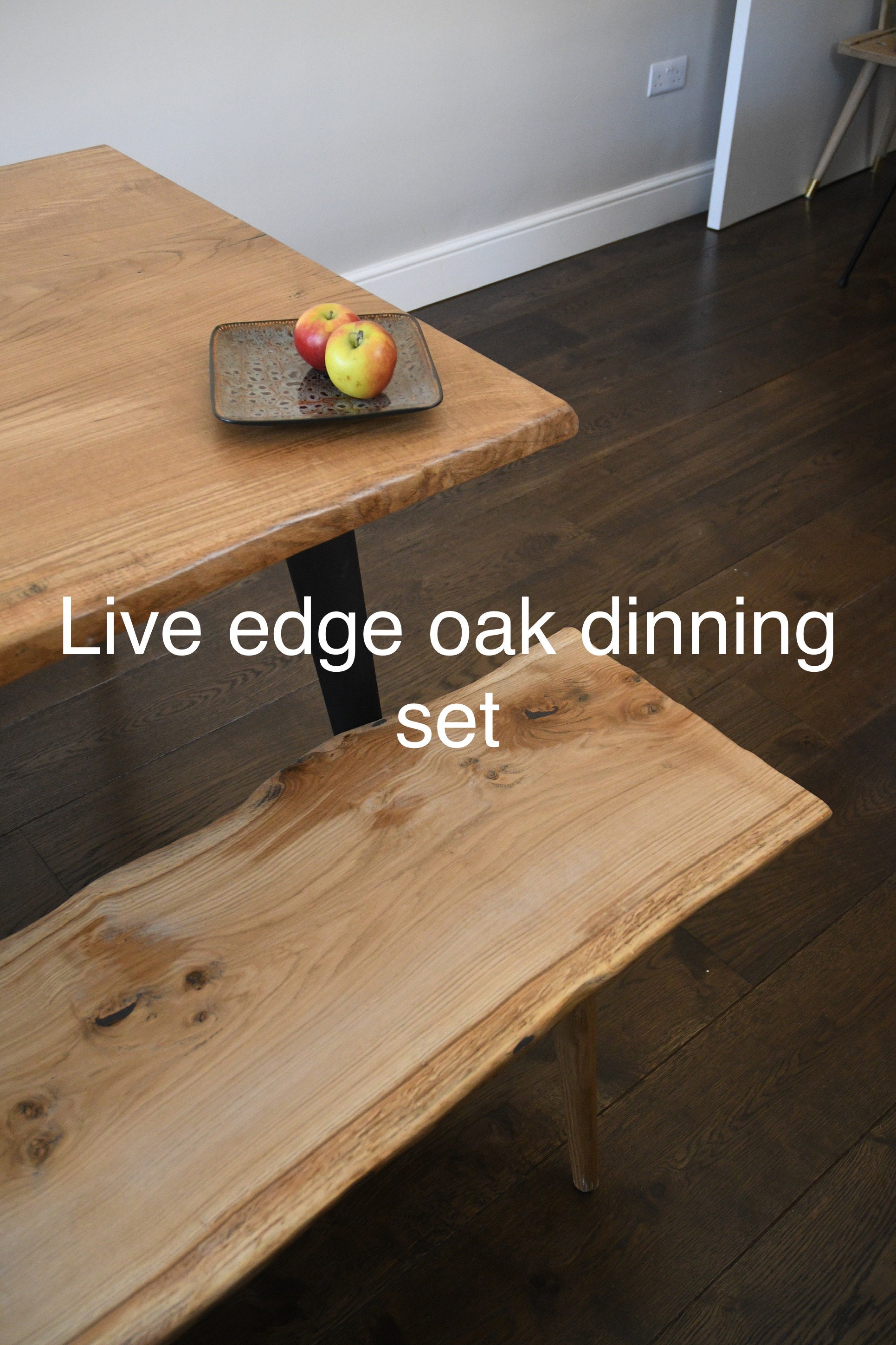 Live Edge Oak Slab: Solid Wood Board, Kiln Dried (41-45mm Thick) - Etsy UK