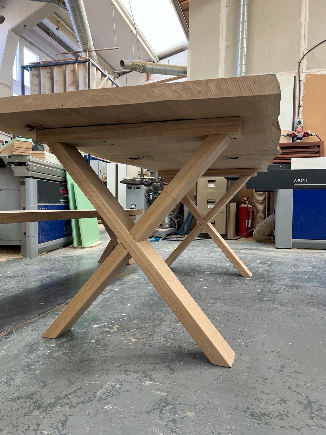 Light Oak Heavy Duty Table Legs/ X-shape Table Legs/ Cross Section Oak ...