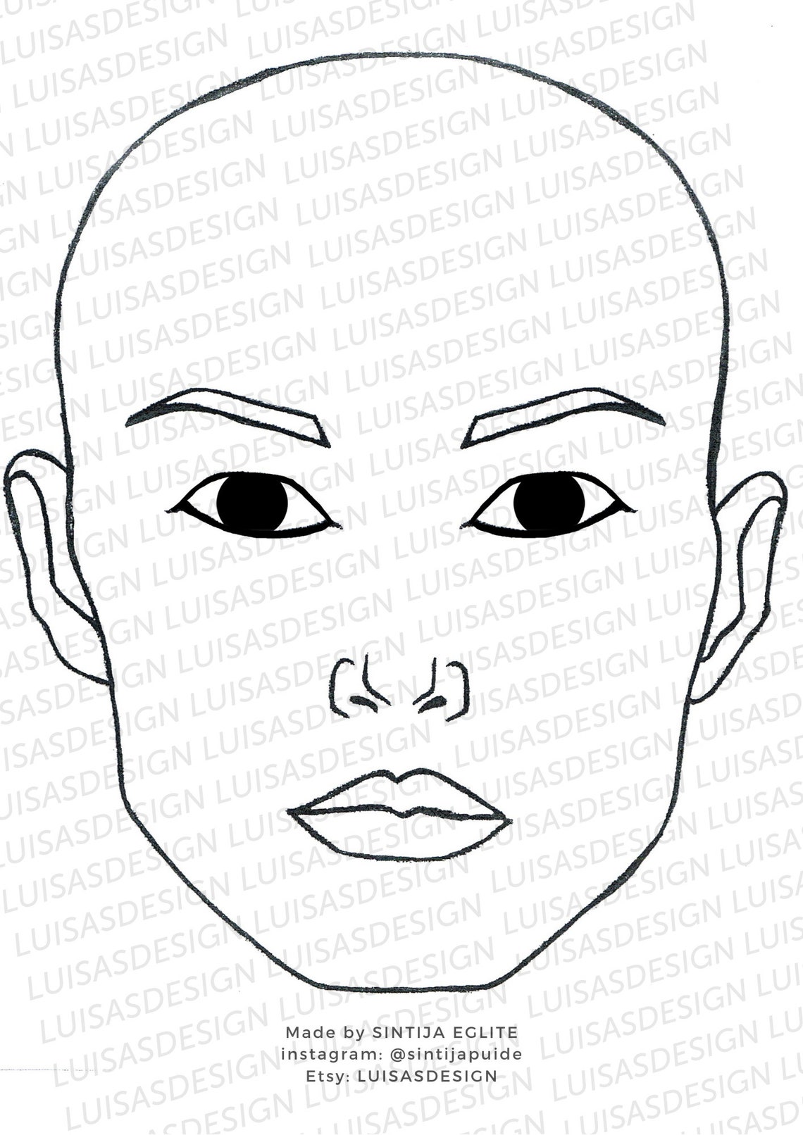 Male Face Chart,makeup Chart,makeup Sales Sheet,makeup Consultation ...