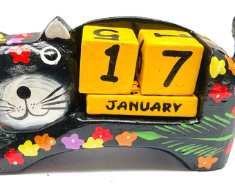 Figurines & Knick Knacks vintage hand carved Bambi perpetual calendar ...