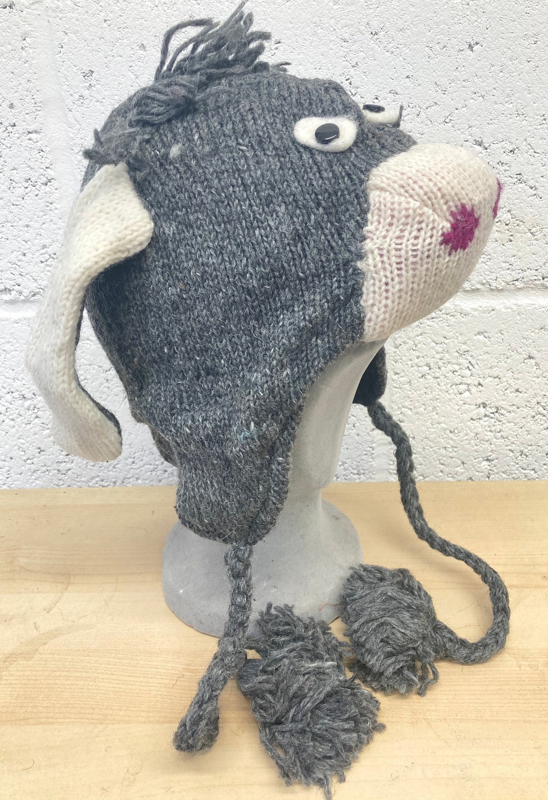 Handknit Donkey Hat 100% Wool Fair Trade Animal Hat From Nepal - Etsy