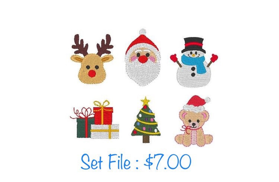 Mini Christmas Gift Machine Embroidery Design 3sizes INSTANT - Etsy