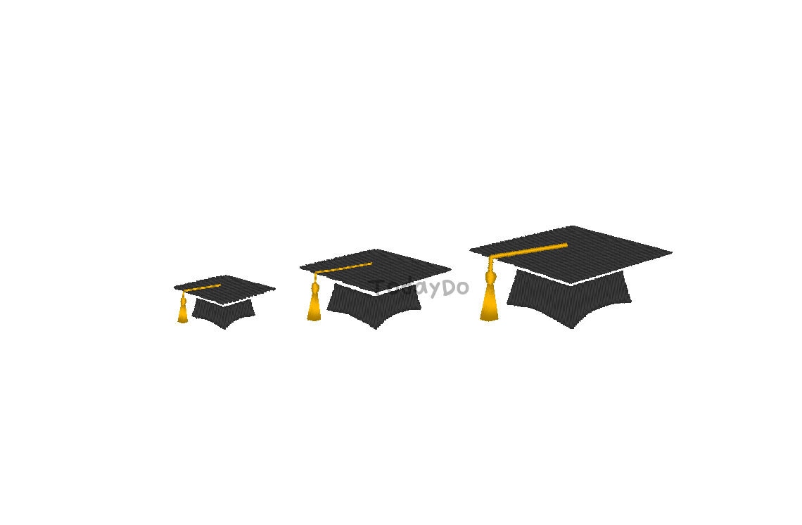 Mini Graduation Hat Machine Embroidery Design - 3 Sizes - INSTANT ...