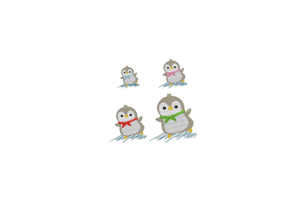 Mini Penguin Machine Embroidery Design-4 Sizes-instant DOWNLOAD - Etsy