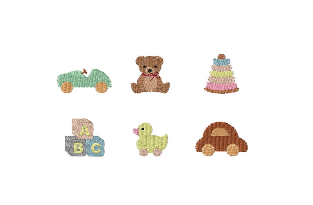Mini Baby Toys Machine Embroidery Design Set- INSTANT DOWNLOAD - Etsy
