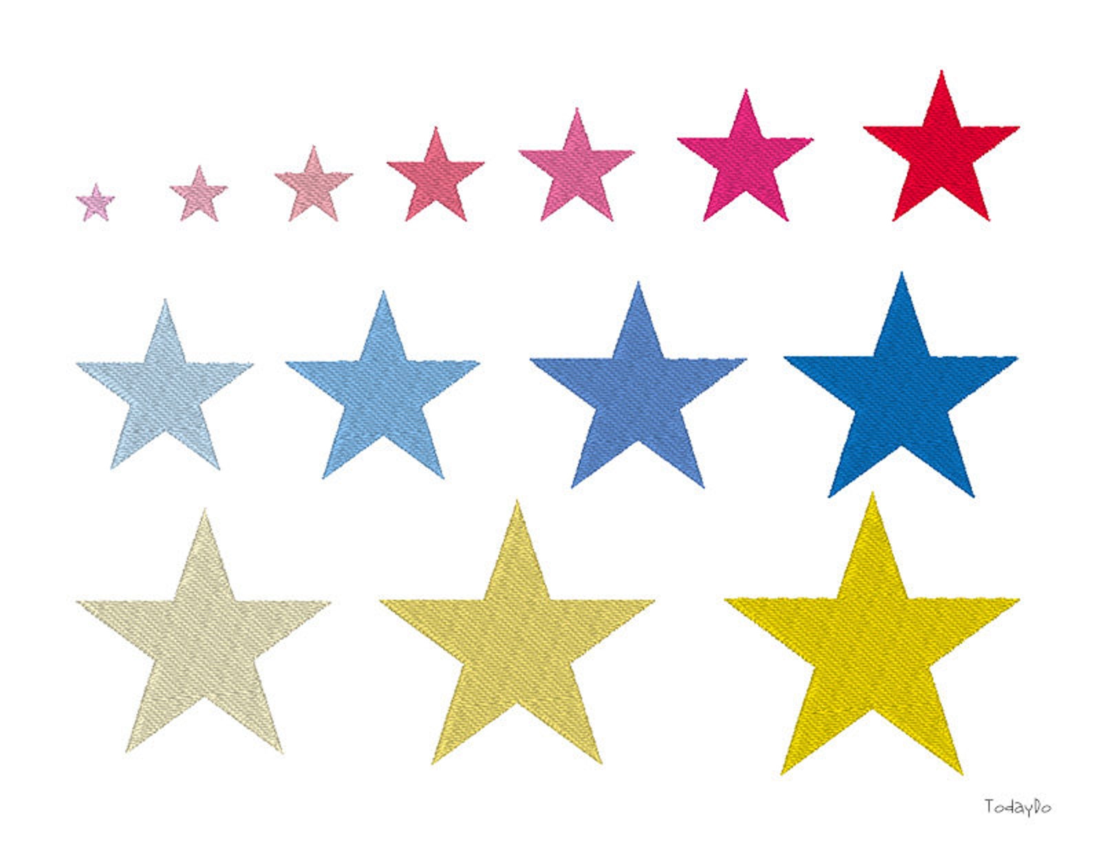 Mini Stars Machine Embroidery Design-3 Designs-instant DOWNLOAD-14 ...