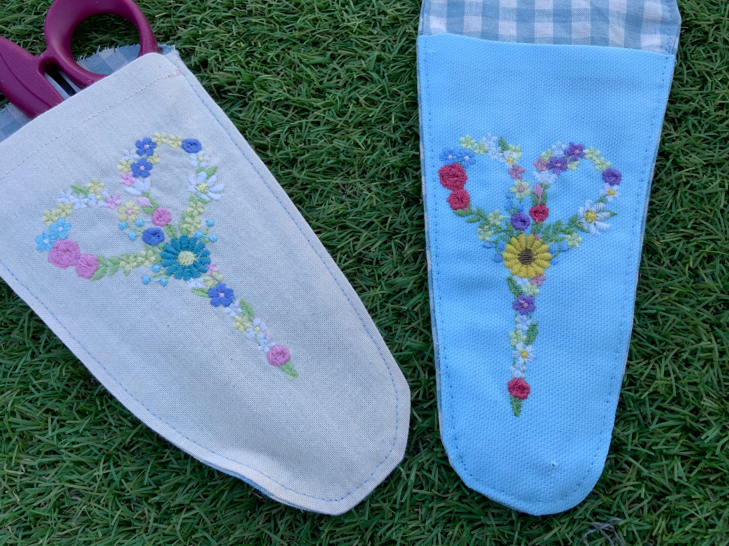 Floral Scissors Machine Embroidery Design 2sizes INSTANT | Etsy