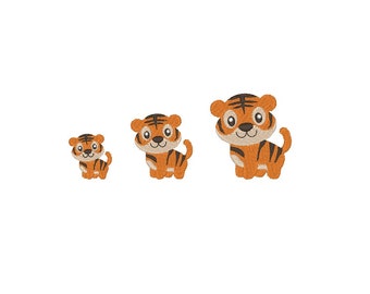 Mini Tiger Machine Embroidery Design 3 Sizes - Etsy