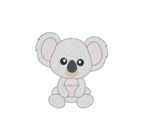 Koala Quick Stitch Machine Embroidery Design-instant DOWNLOAD | Etsy