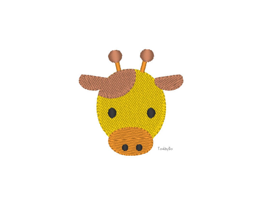 Mini Giraffe Face Embroidery Design - Mini Embroidery Design - Giraffe ...