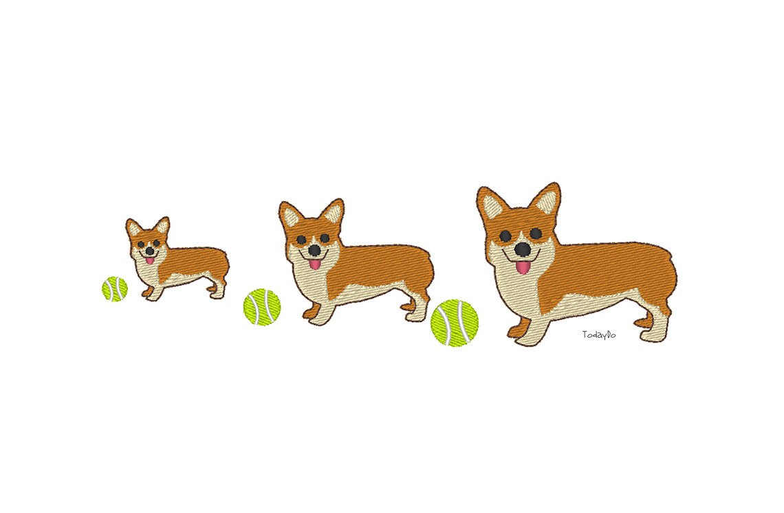 Mini Corgi Dog Machine Embroidery Design-3 Sizes-instant - Etsy