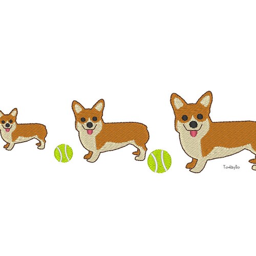 Mini Corgi Dog Machine Embroidery Design-instant DOWNLOAD - Etsy