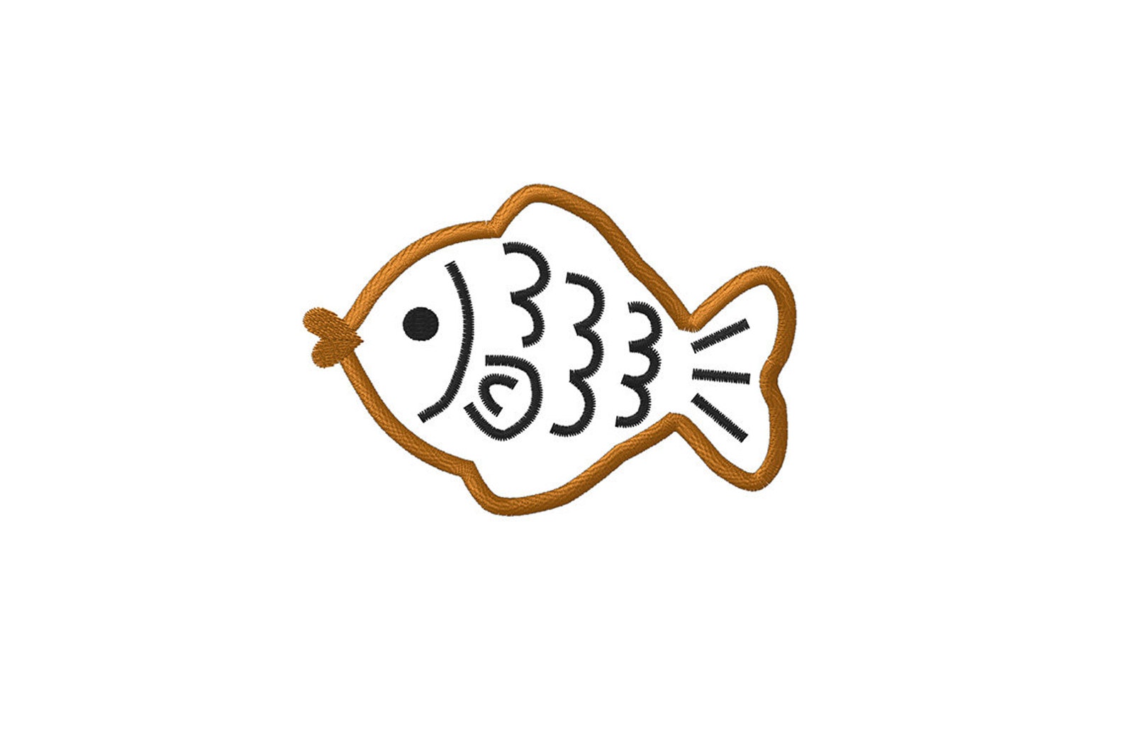 Korean Fish Bread (bungeoppang, Taiyaki) Machine Embroidery Applique ...