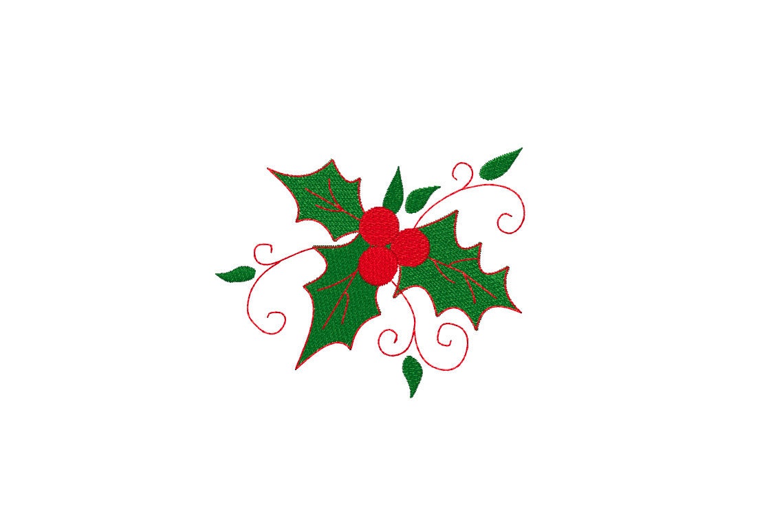 Mini Christmas Holly Berries2 Machine Embroidery Design - Etsy