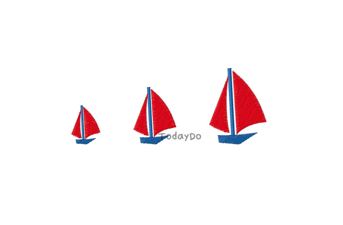 Mini Sailboat Set Machine Embroidery Design - INSTANT DOWNLOAD - Etsy