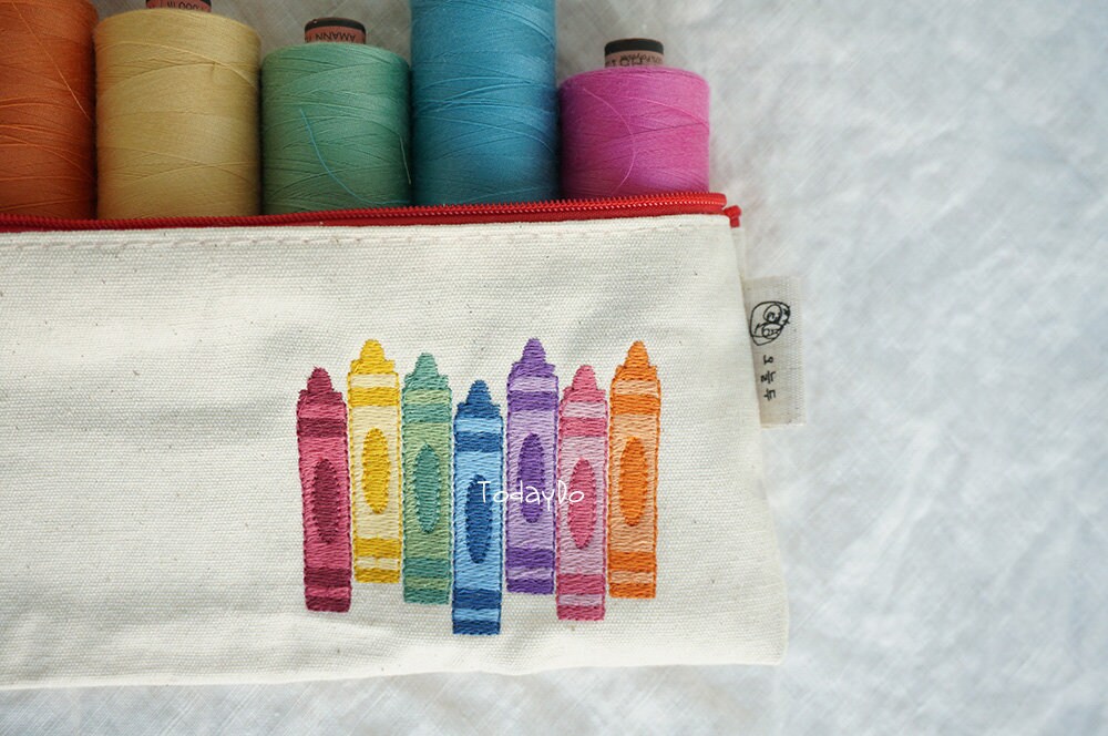 Crayola Embroidery Design Crayon Embroidery 3Sizes | Etsy