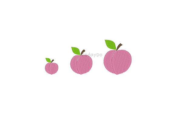 Mini Peach Machine Embroidery Design-3 Sizes-instant DOWNLOAD | Etsy