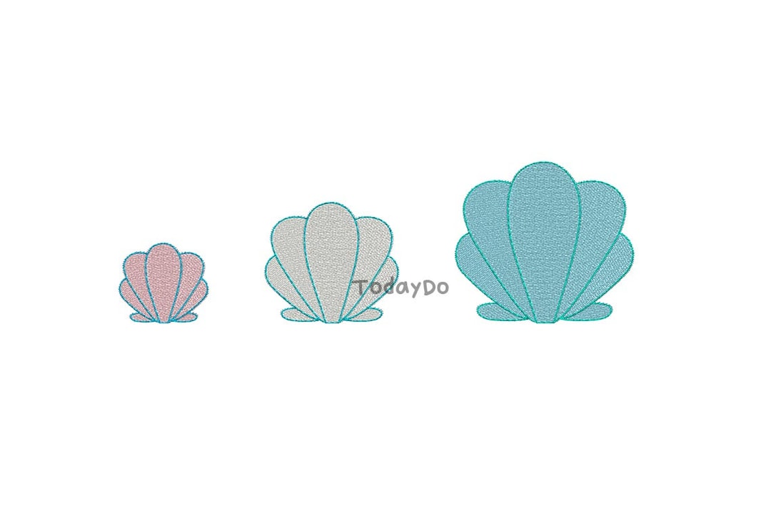 Mini Seashell Machine Embroidery Design-3 Sizes-instant DOWNLOAD - Etsy