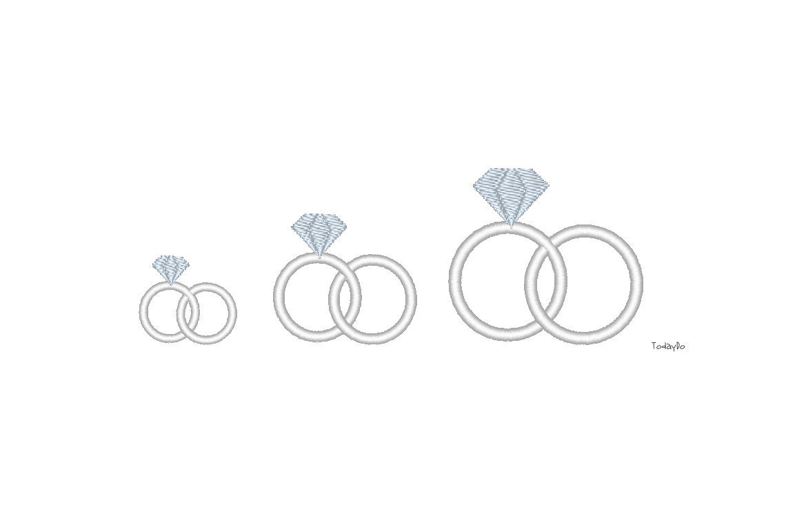 Mini Wedding Rings Machine Embroidery Design INSTANT - Etsy