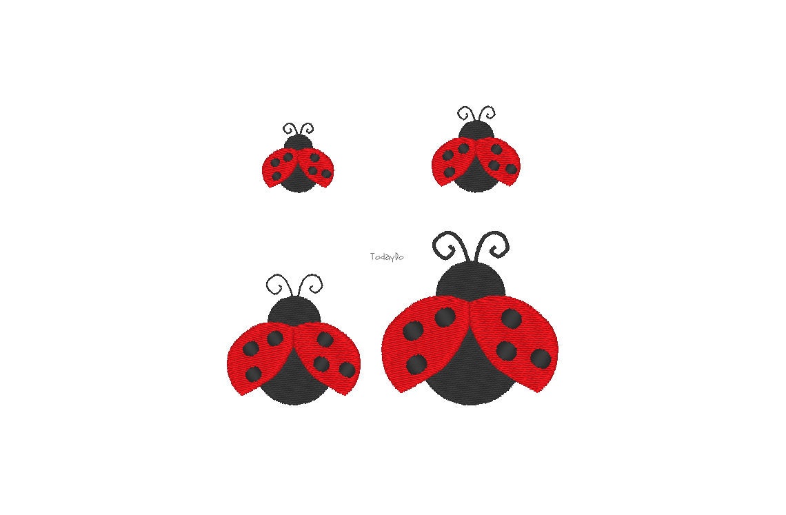 Mini Ladybug Machine Embroidery Design-4 Sizes-instant | Etsy
